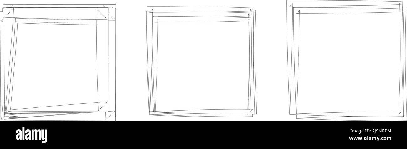 Random square contour frame, border element. Stock vector illustration ...