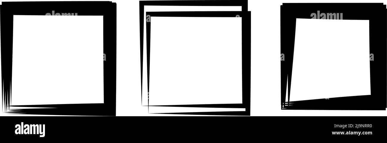 Random square contour frame, border element. Stock vector illustration ...