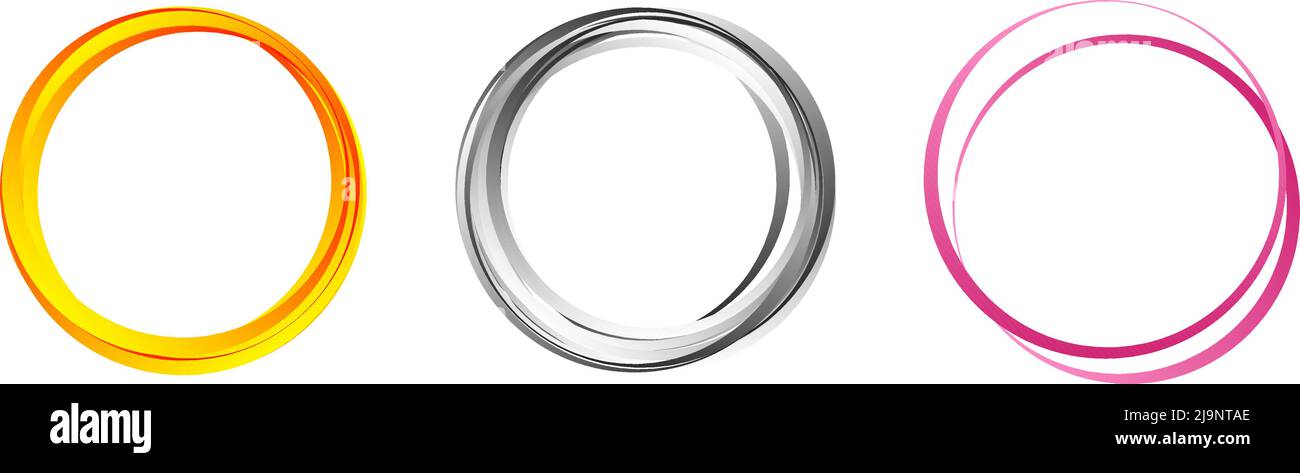 Random circles, rings circular element. Stock vector illustration, clip ...