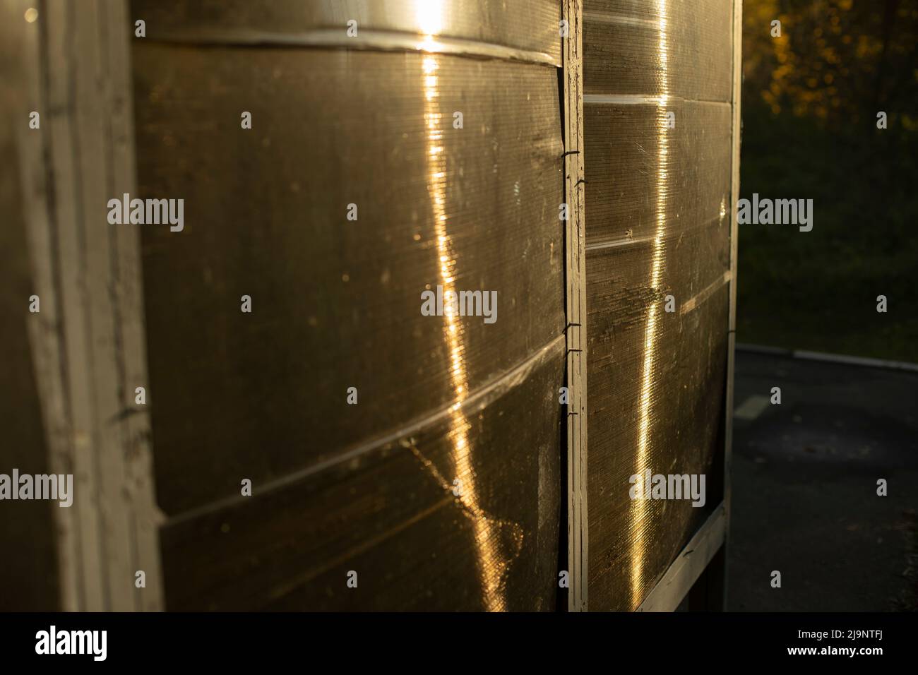Light on plastic. Beam is on surface. Wall details Stock Photo - Alamy