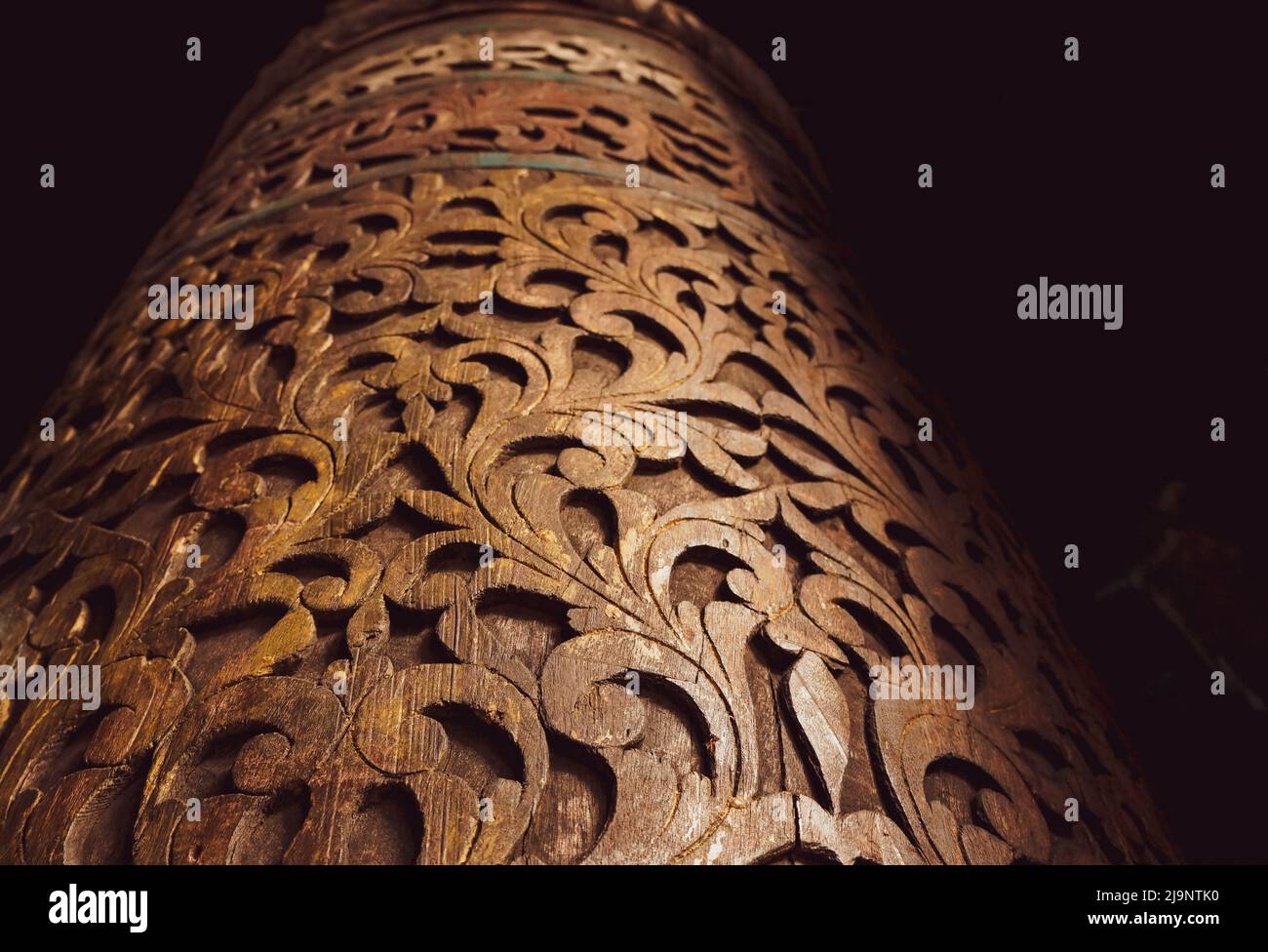 Carved wooden pillar. Wooden Sculpture Stock Photo - Alamy
