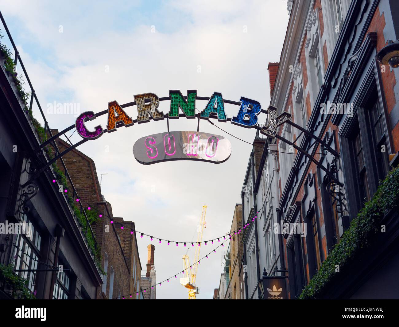 London, Greater London, England, May 11 2022: Close up of the Carnaby ...