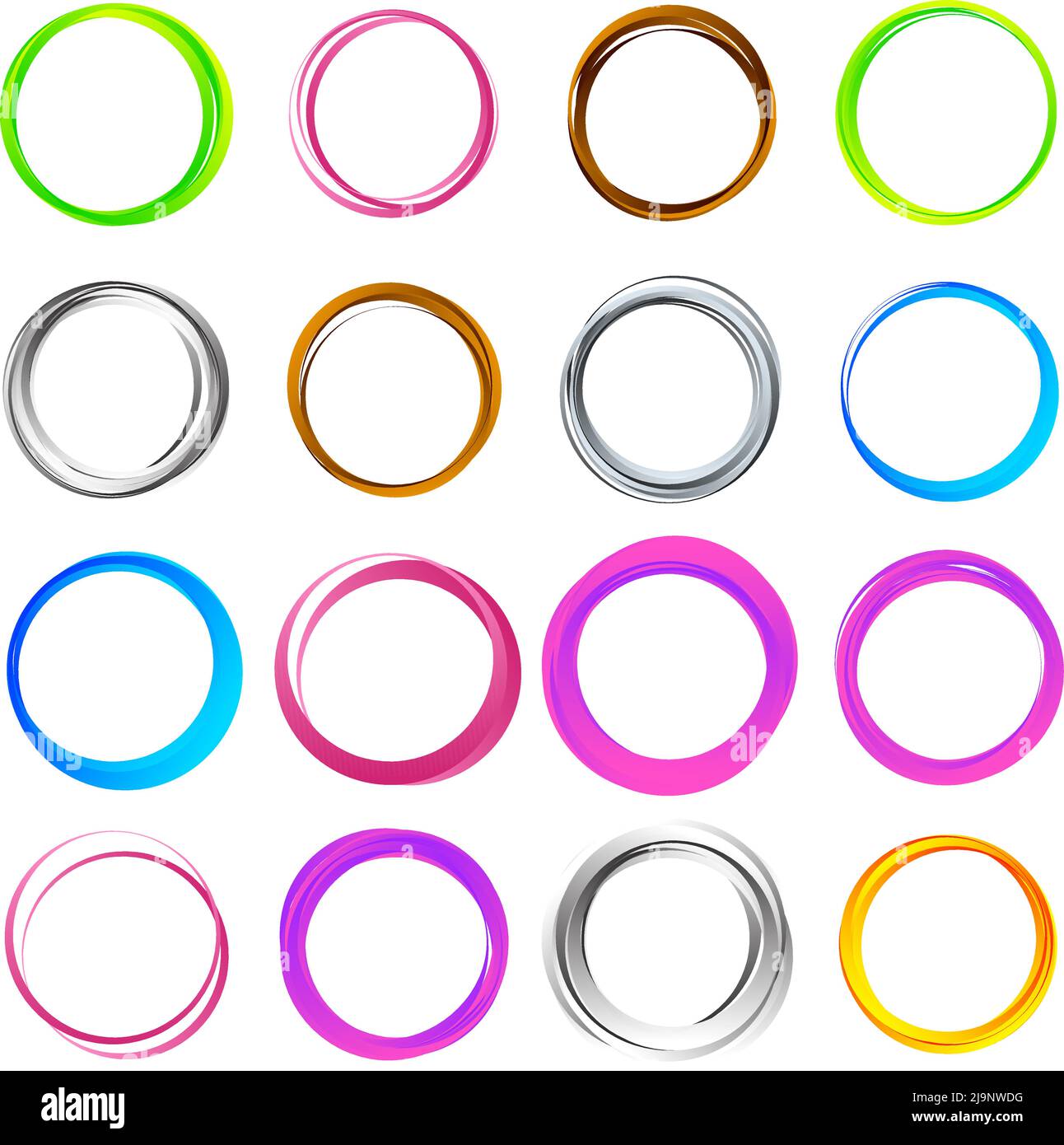 Random circles, rings circular element. Stock vector illustration, clip ...