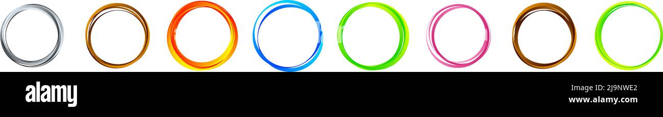 Random circles, rings circular element. Stock vector illustration, clip ...
