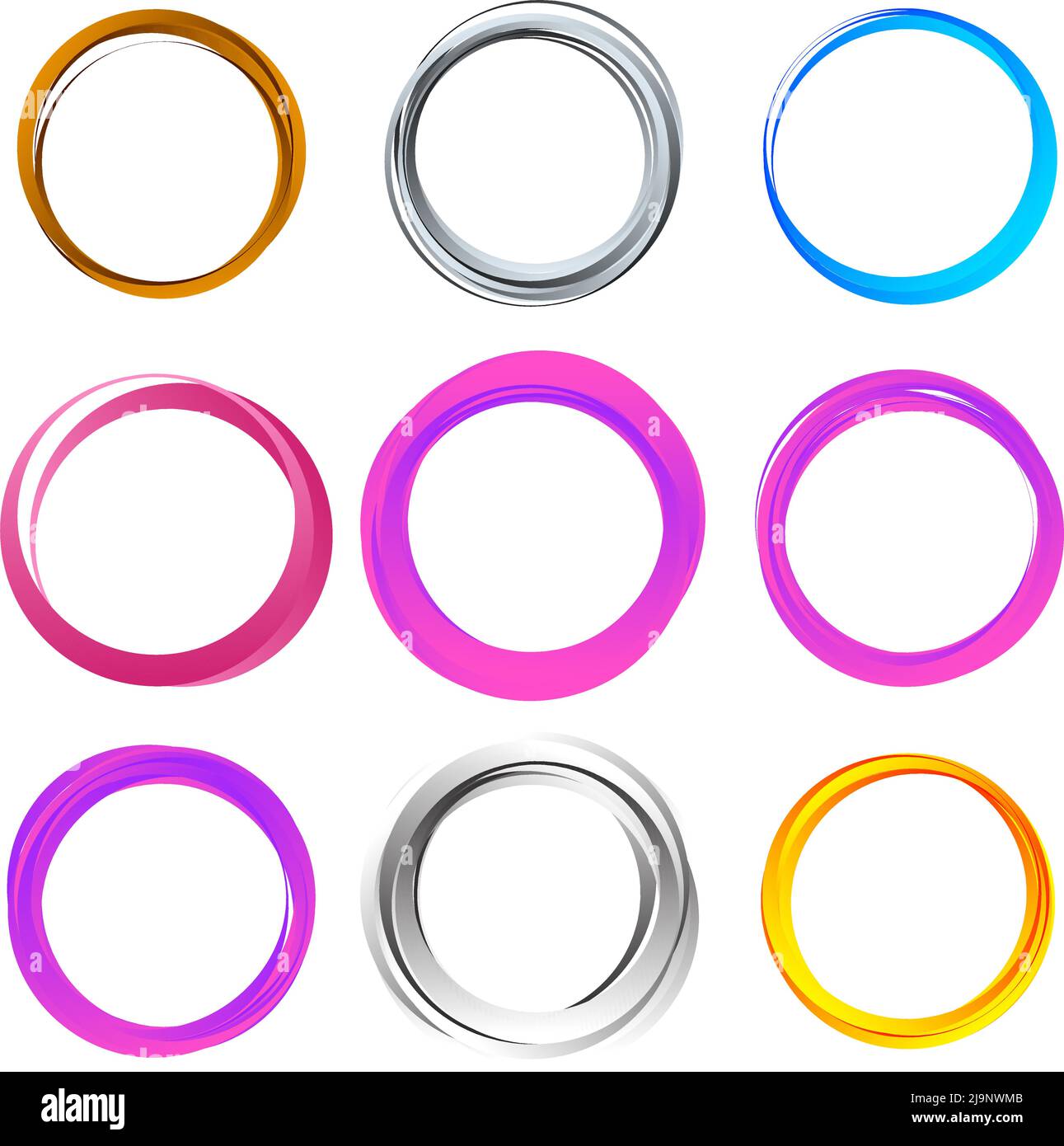 Random circles, rings circular element. Stock vector illustration, clip ...