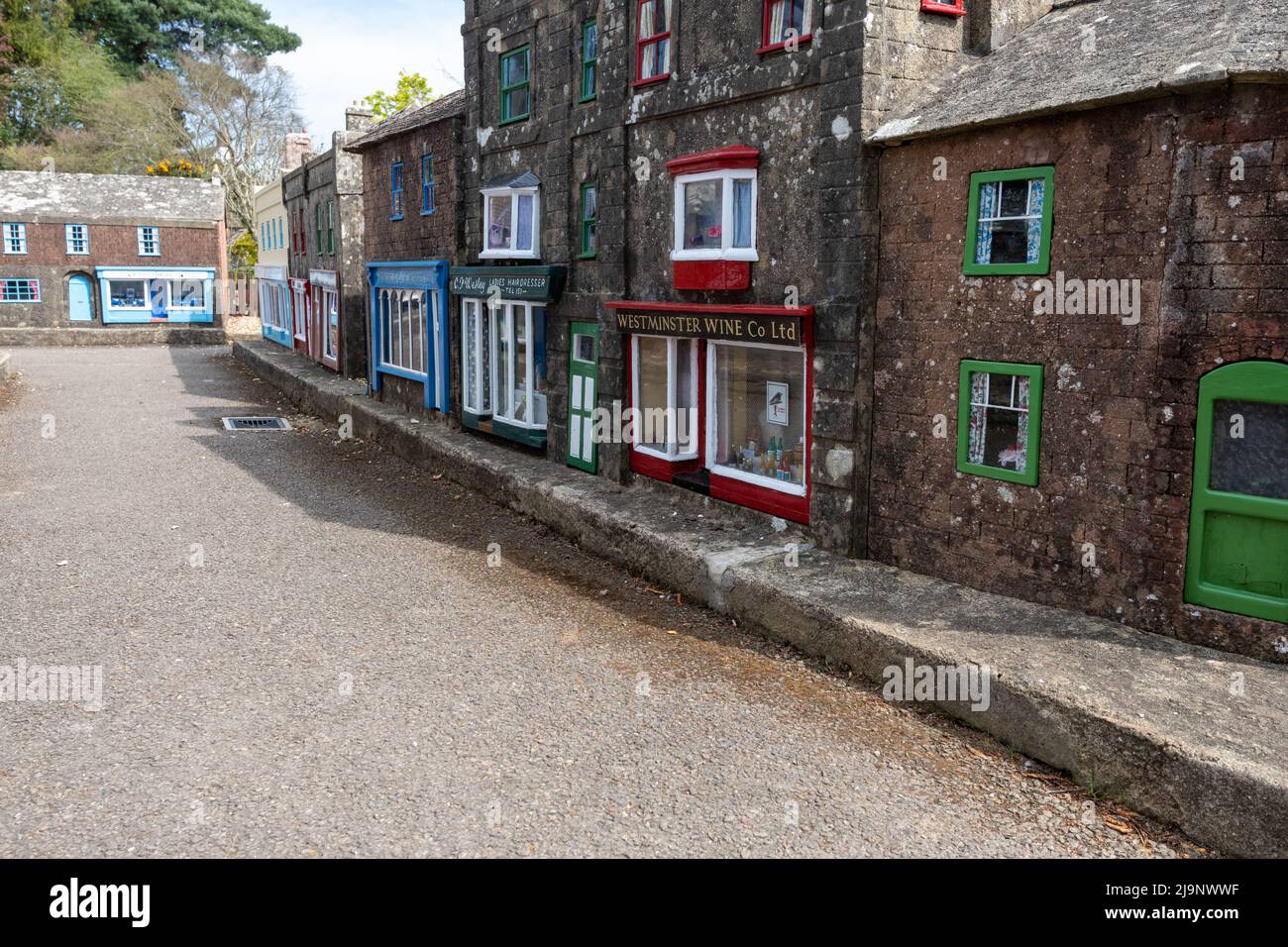 Wimborne.Dorset.United Kingdom.April 20tth 2022.View of a street in ...