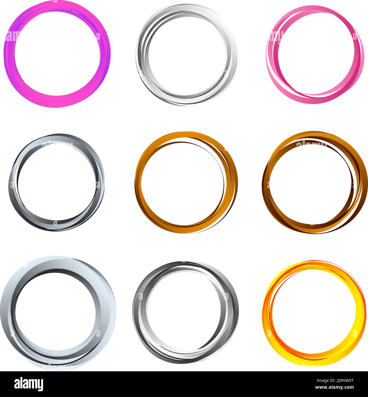 Random circles, rings circular element. Stock vector illustration, clip ...