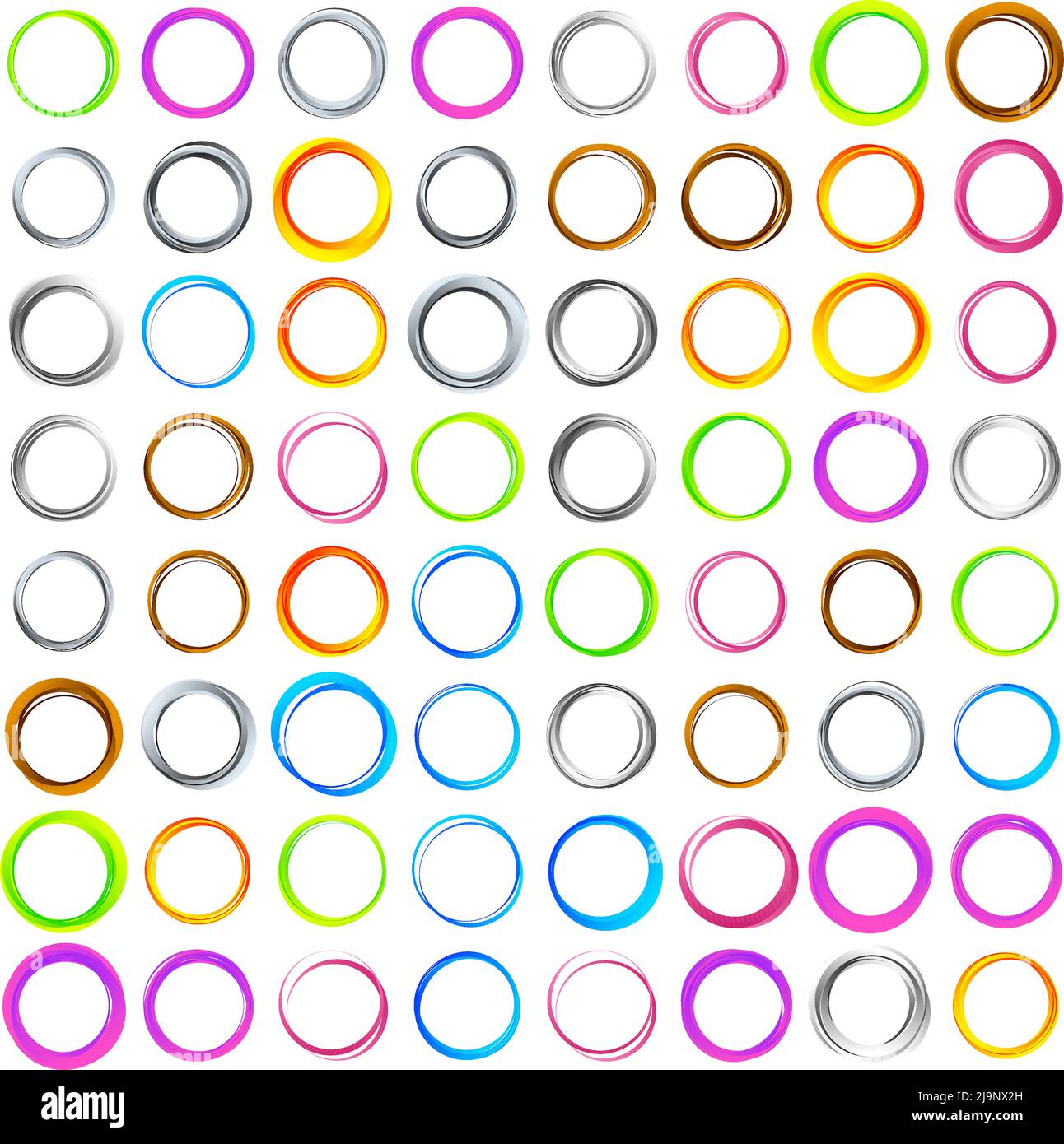 Random circles, rings circular element. Stock vector illustration, clip ...