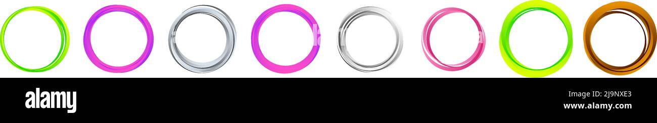 Random circles, rings circular element. Stock vector illustration, clip ...