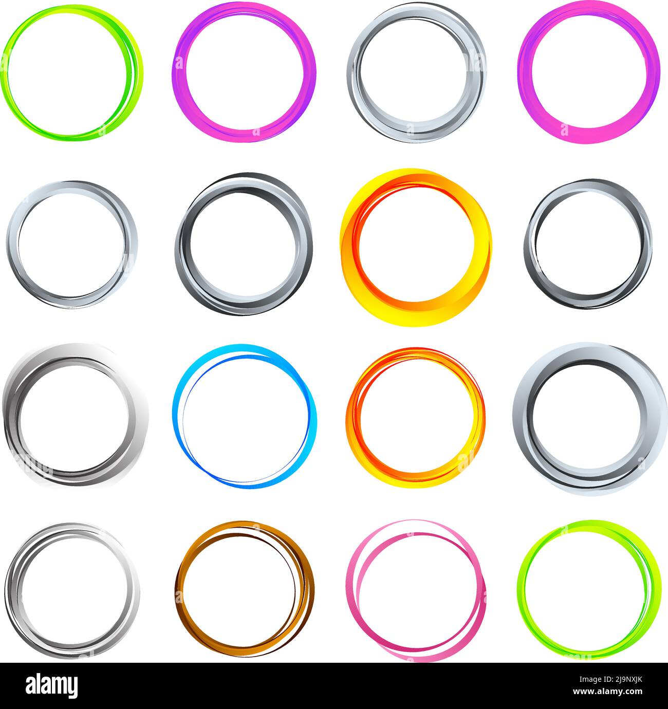 Random circles, rings circular element. Stock vector illustration, clip ...