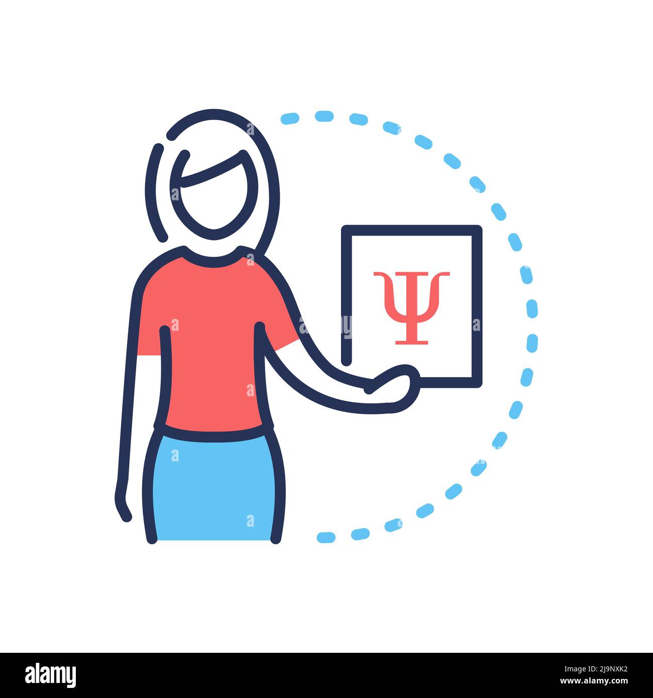 Professional psychological help - vector line design isolated icon ...