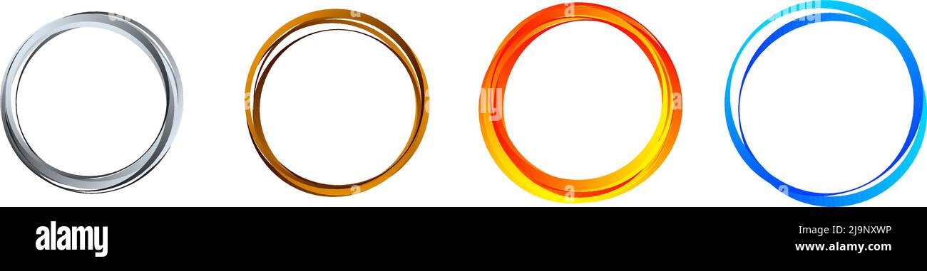 Random circles, rings circular element. Stock vector illustration, clip ...
