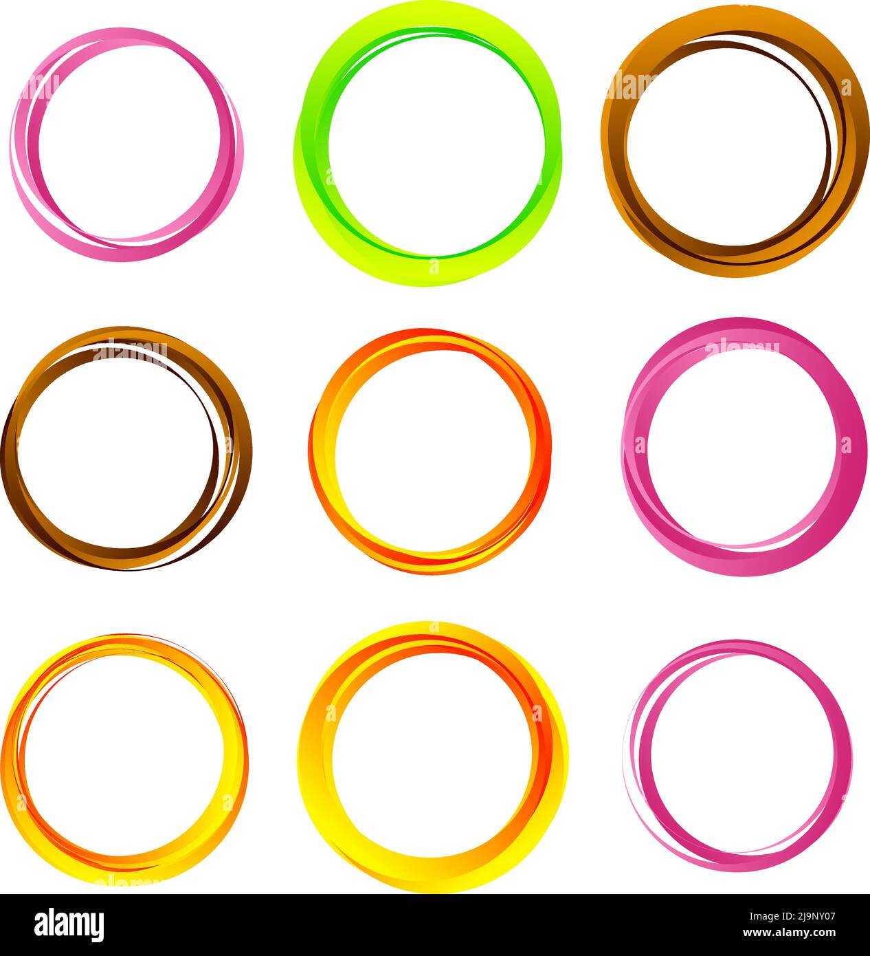 Random circles, rings circular element. Stock vector illustration, clip ...
