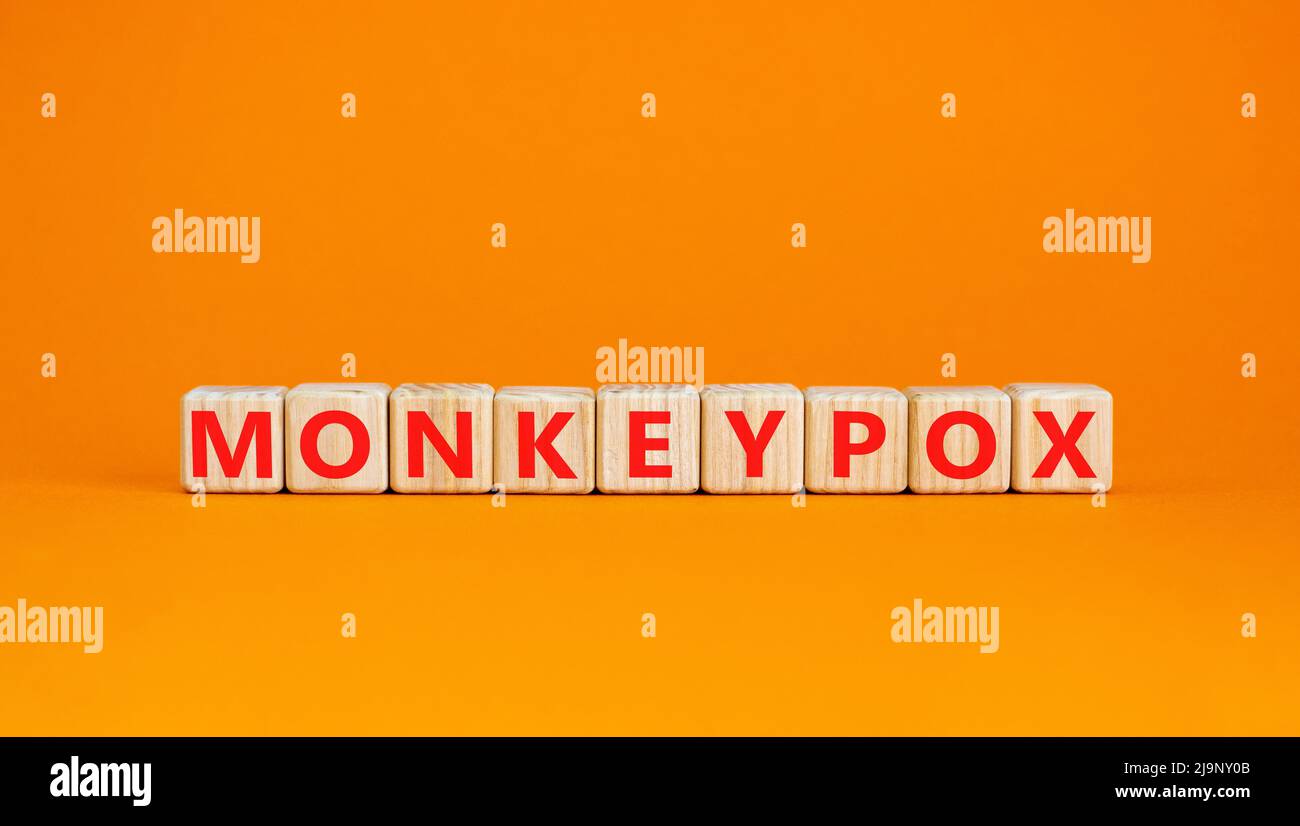 Monkeypox virus pandemic symbol. Concept words Monkeypox on wooden ...