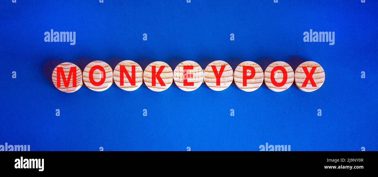 Monkeypox virus pandemic symbol. Concept words Monkeypox on wooden ...