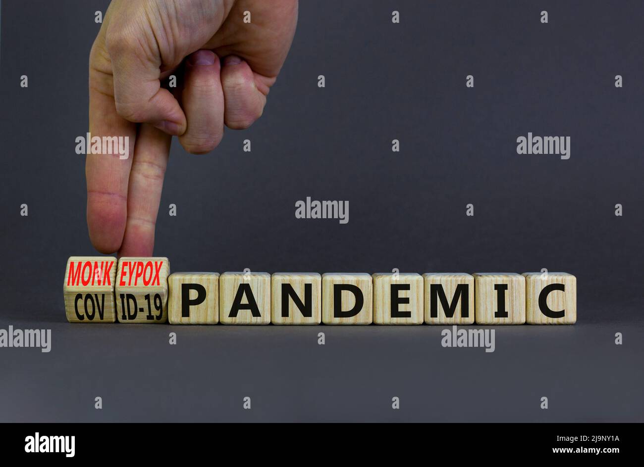 Monkeypox or covid-19 pandemic symbol. Changed concept words Covid-19 ...