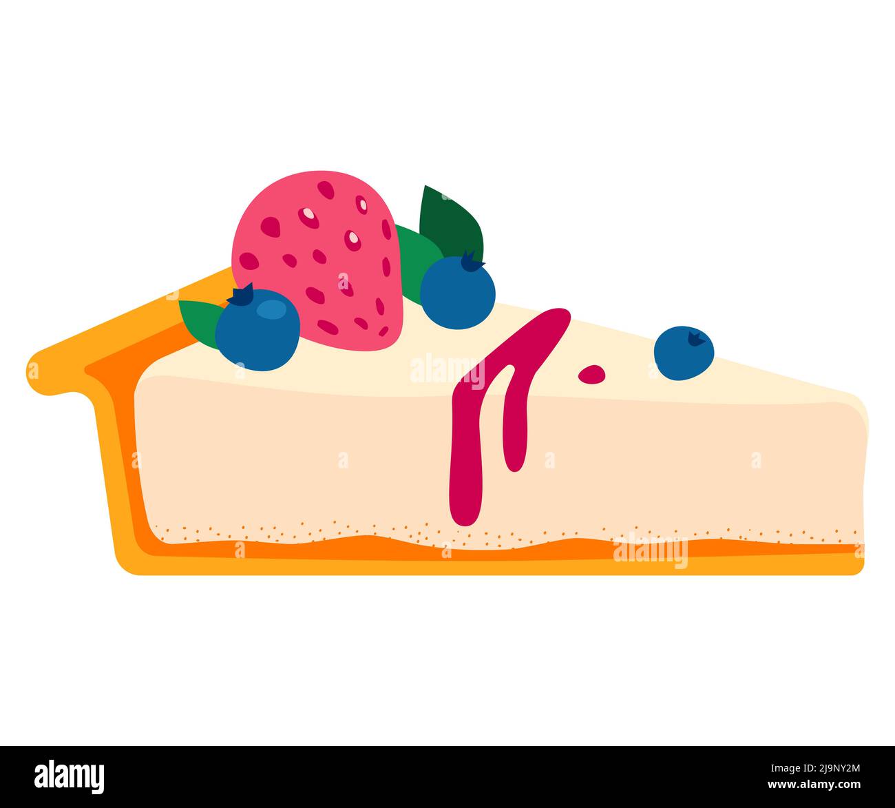 Classic cheesecake slice - modern flat design style single isolated ...