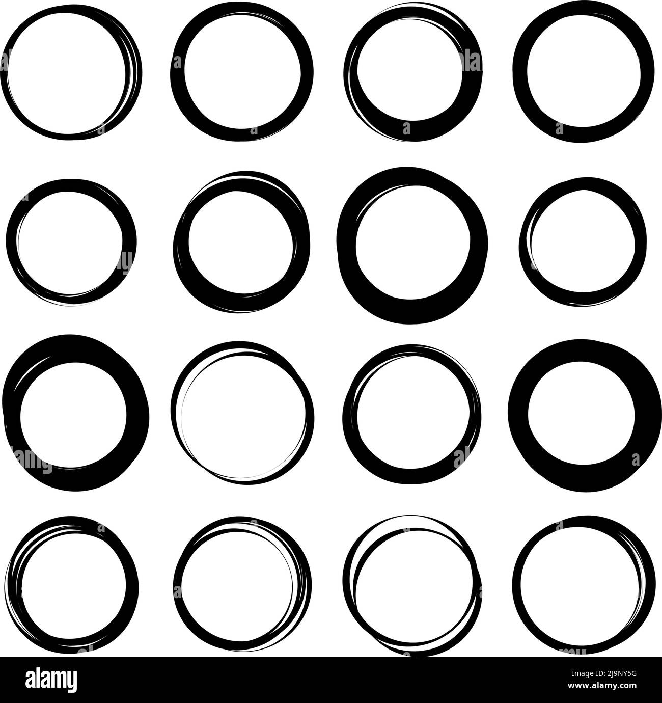 Random circles, rings circular element. Stock vector illustration, clip ...