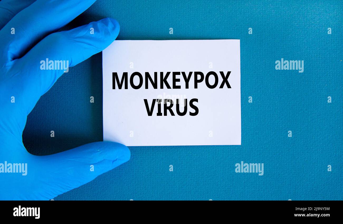 Monkeypox virus symbol. Concept words Monkeypox virus on white card ...