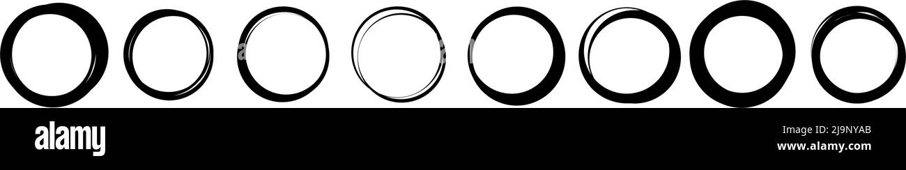 Random circles, rings circular element. Stock vector illustration, clip ...