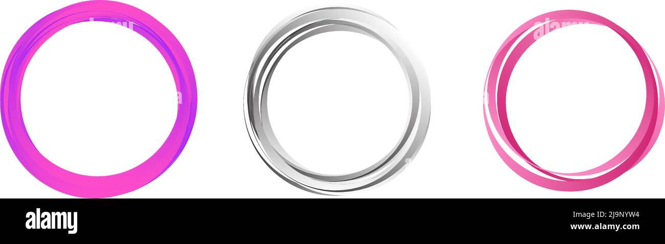 Random circles, rings circular element. Stock vector illustration, clip ...