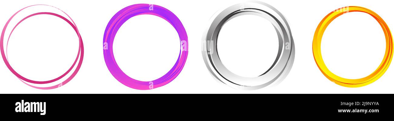 Random circles, rings circular element. Stock vector illustration, clip ...