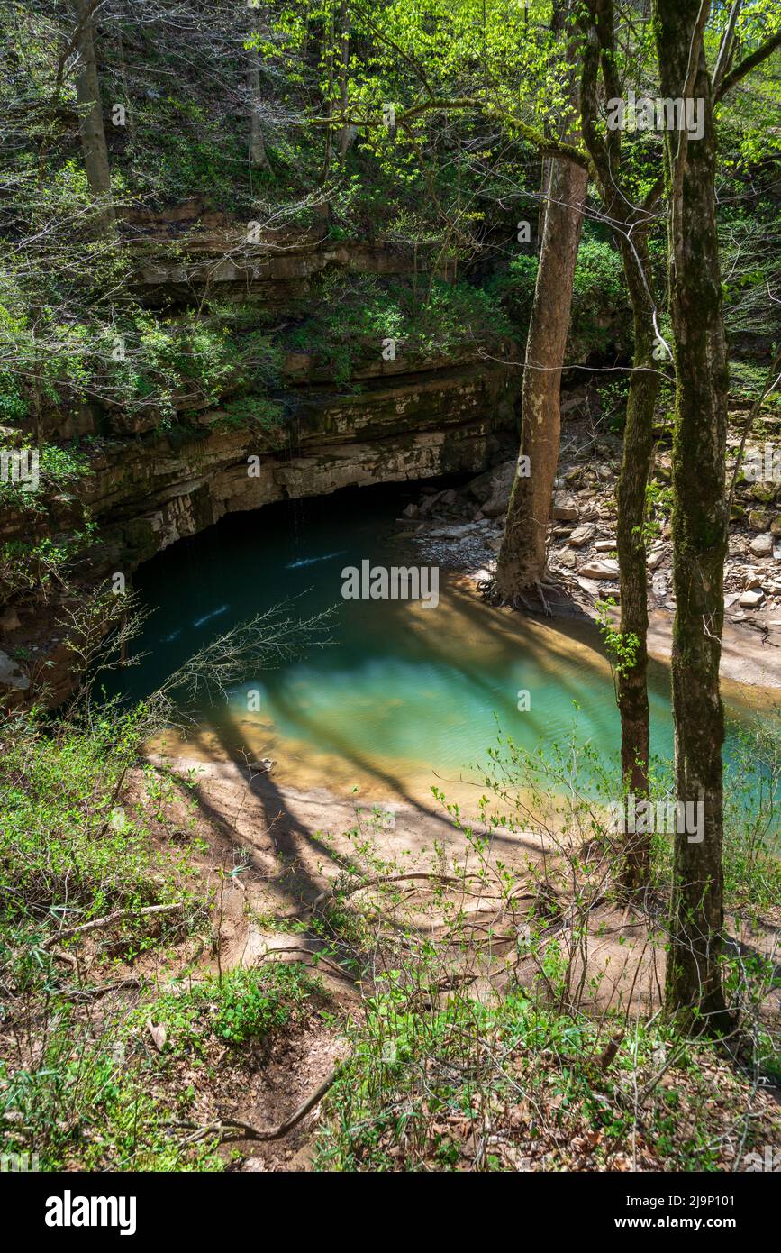 A river leading into the underground system at Mammoth Cave National ...