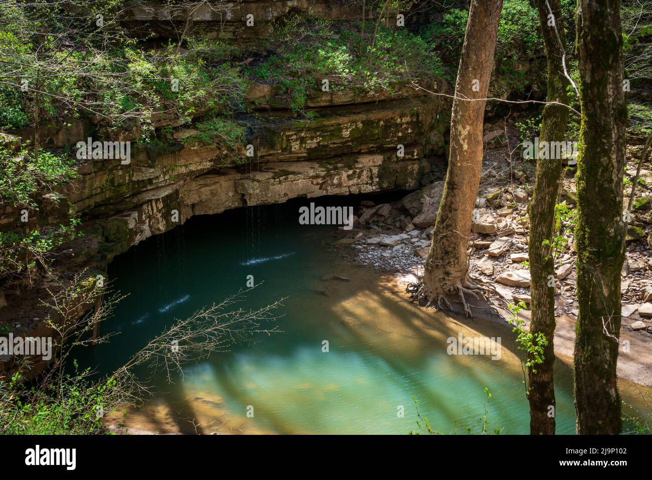 A river leading into the underground system at Mammoth Cave National ...
