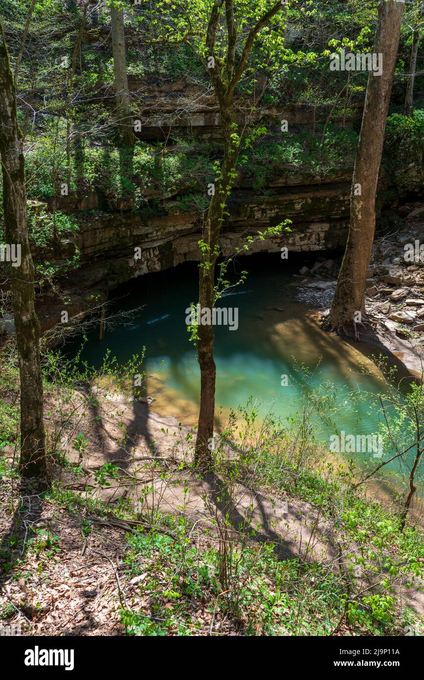 A river leading into the underground system at Mammoth Cave National ...