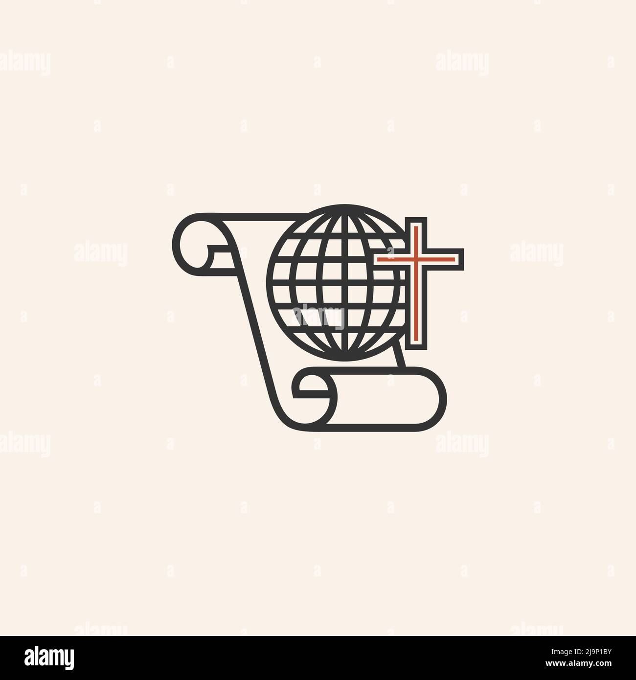 Christian illustration. The cross of Jesus Christ, the globe of the ...