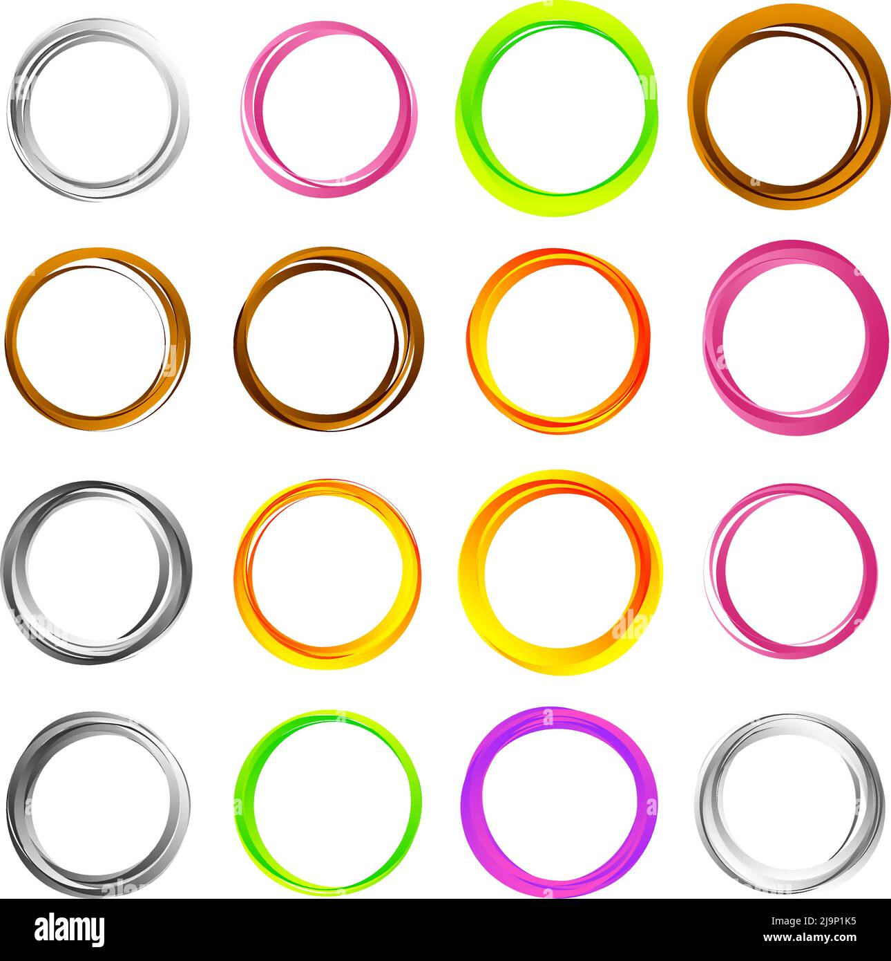 Random circles, rings circular element. Stock vector illustration, clip ...