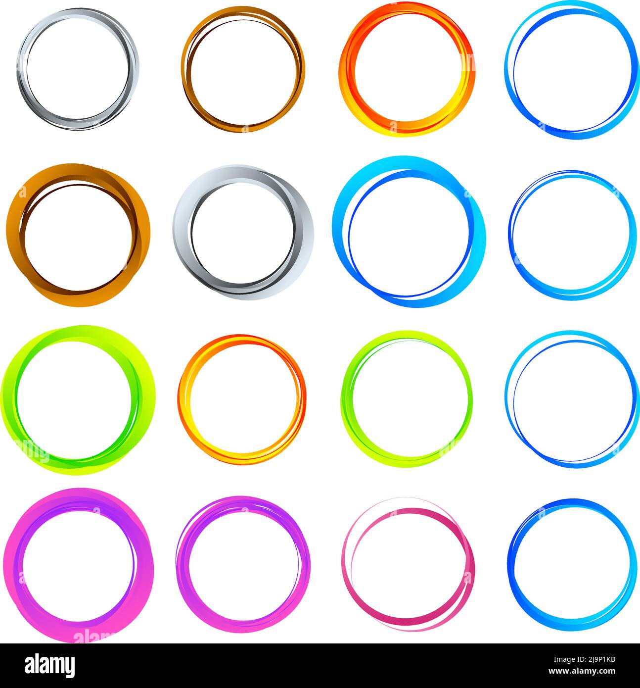 Random circles, rings circular element. Stock vector illustration, clip ...