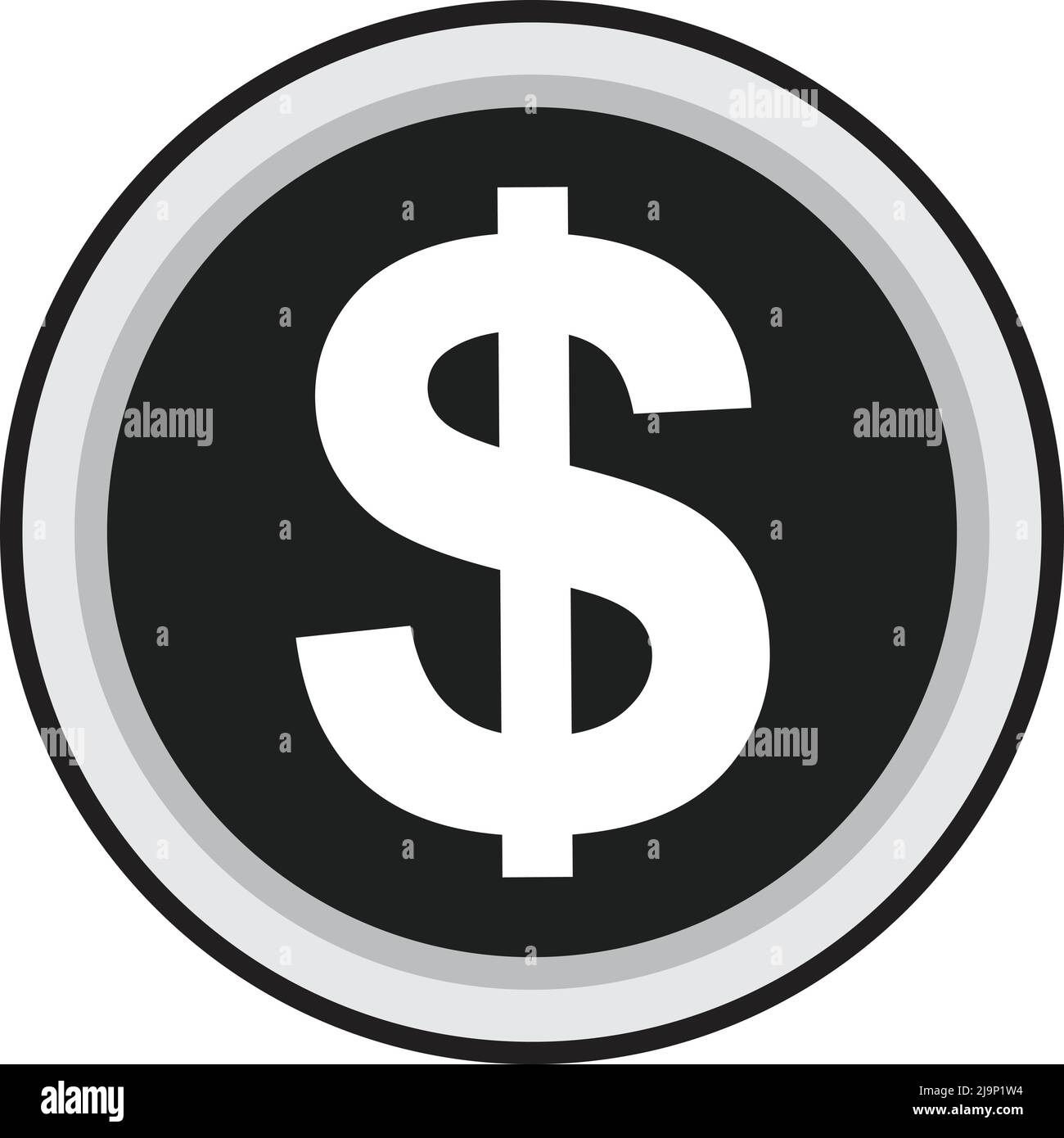 Doller coin icon. on white background Stock Vector Image & Art - Alamy