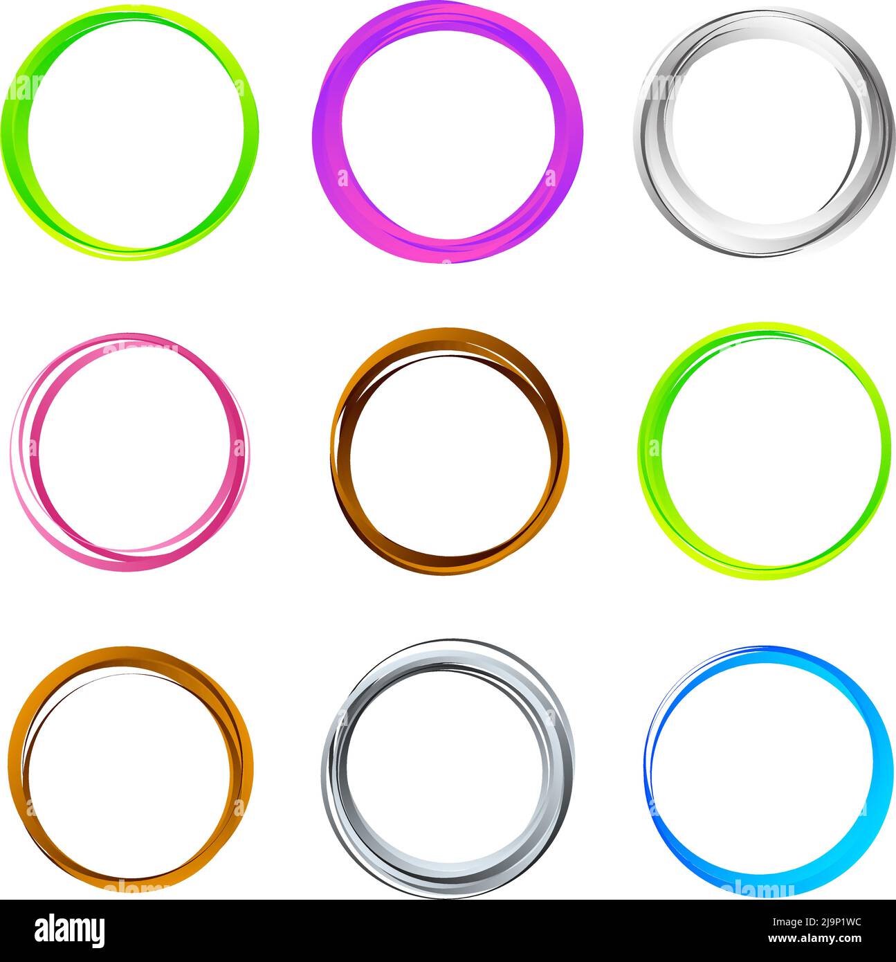 Random circles, rings circular element. Stock vector illustration, clip ...