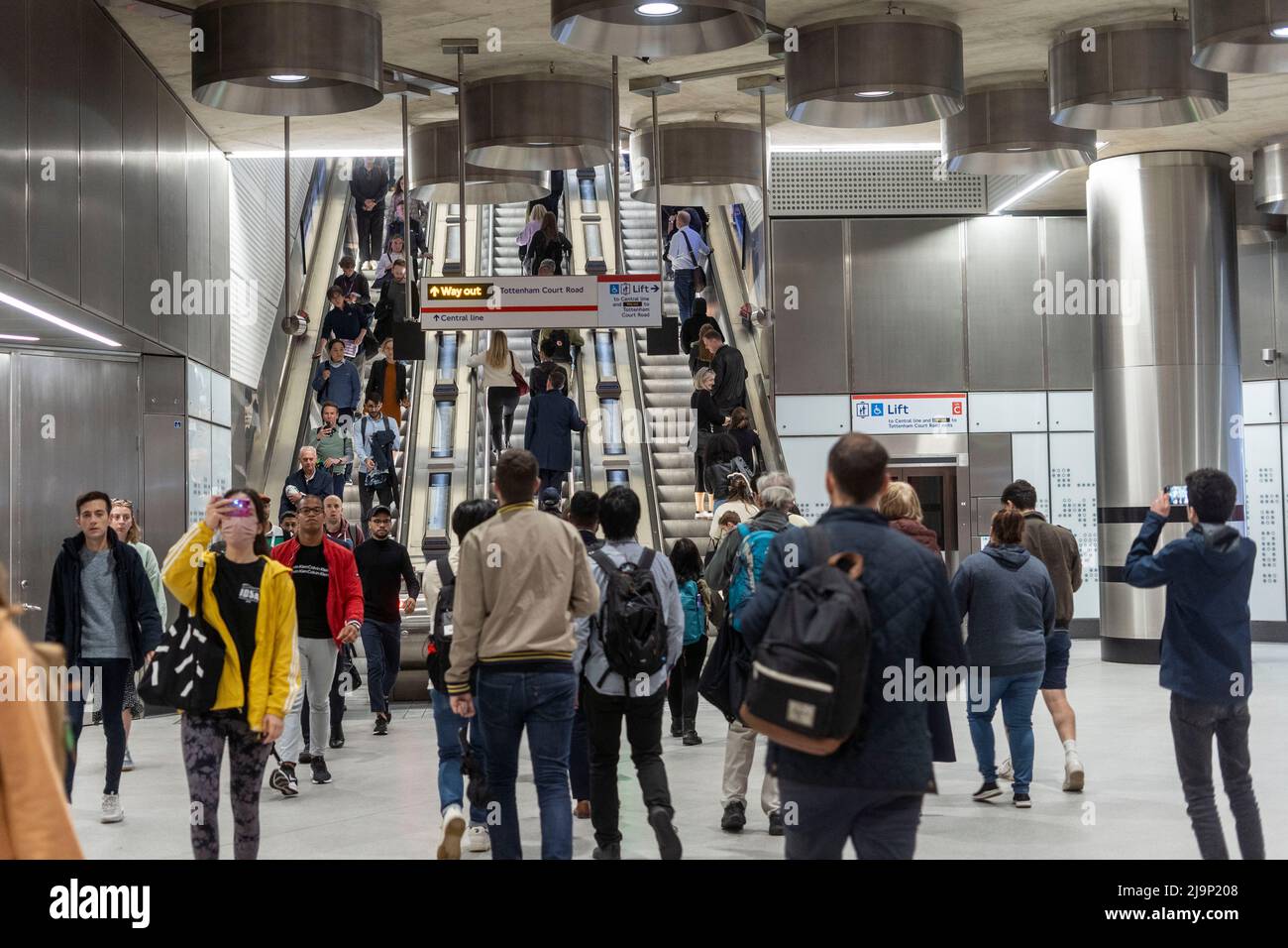 Passengers travel along with the Elizabeth Line in London, as the new ...