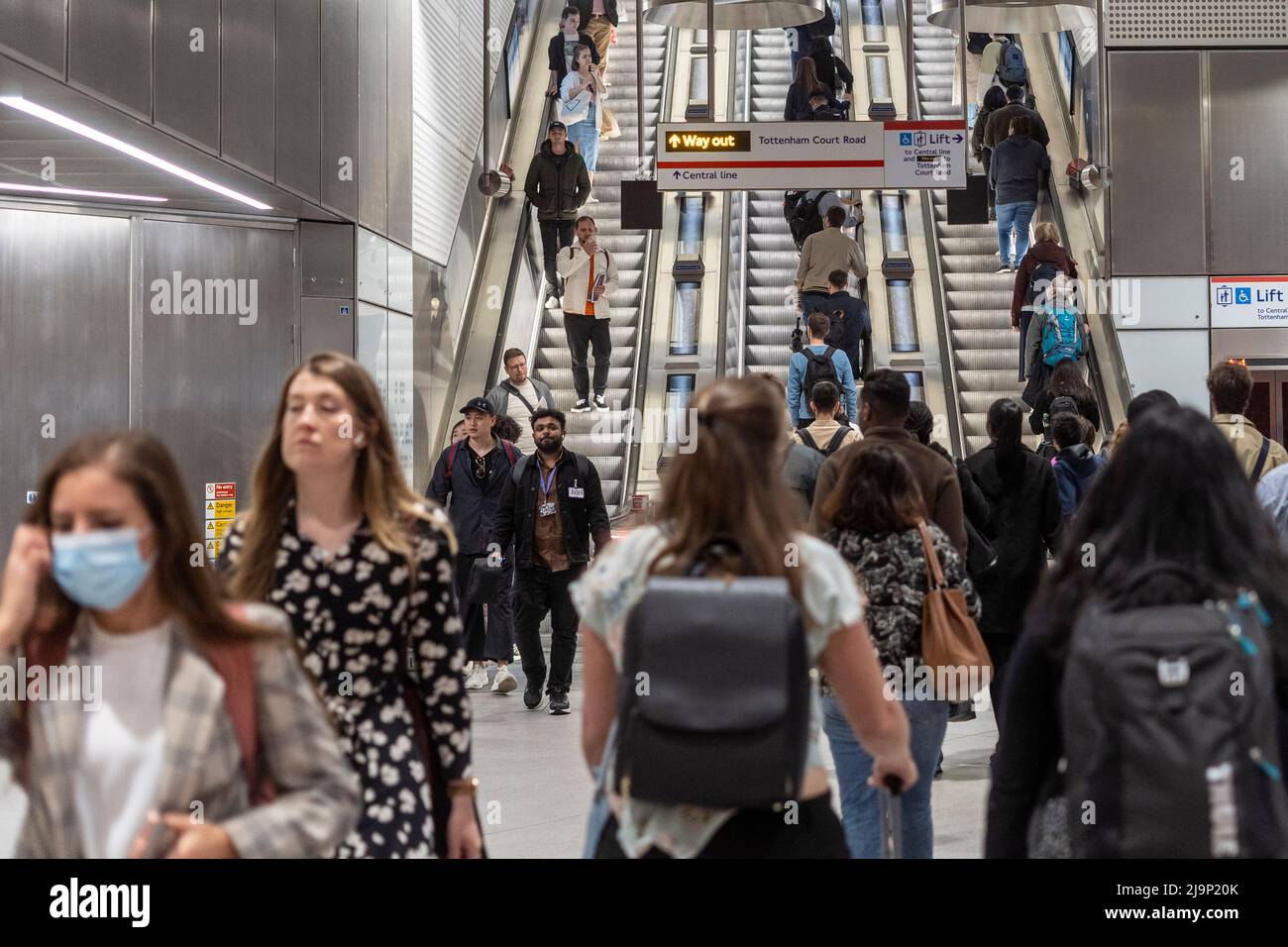 Passengers travel along with the Elizabeth Line in London, as the new ...