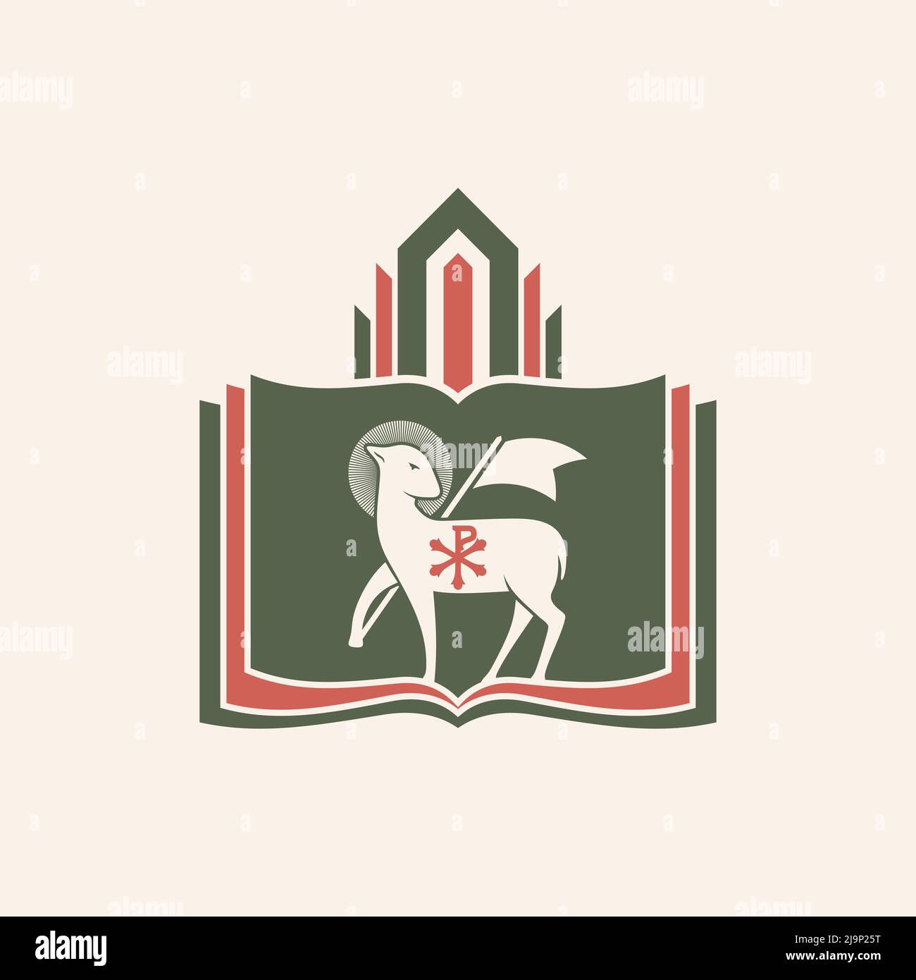 Christian illustration. God's lamb on the background of the bible and ...