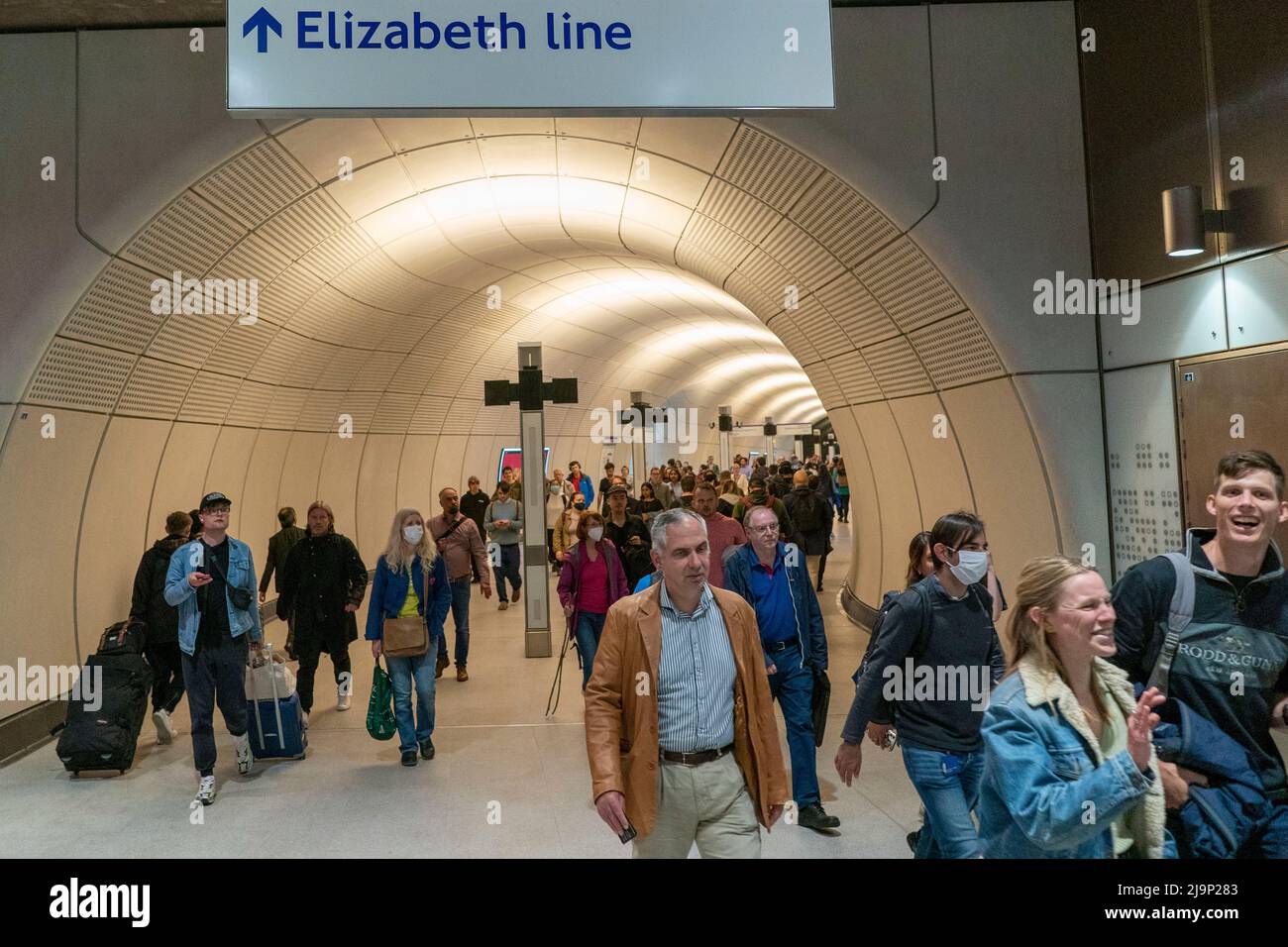 Launch Of Elizabeth Line In London Passengers travel along with the ...