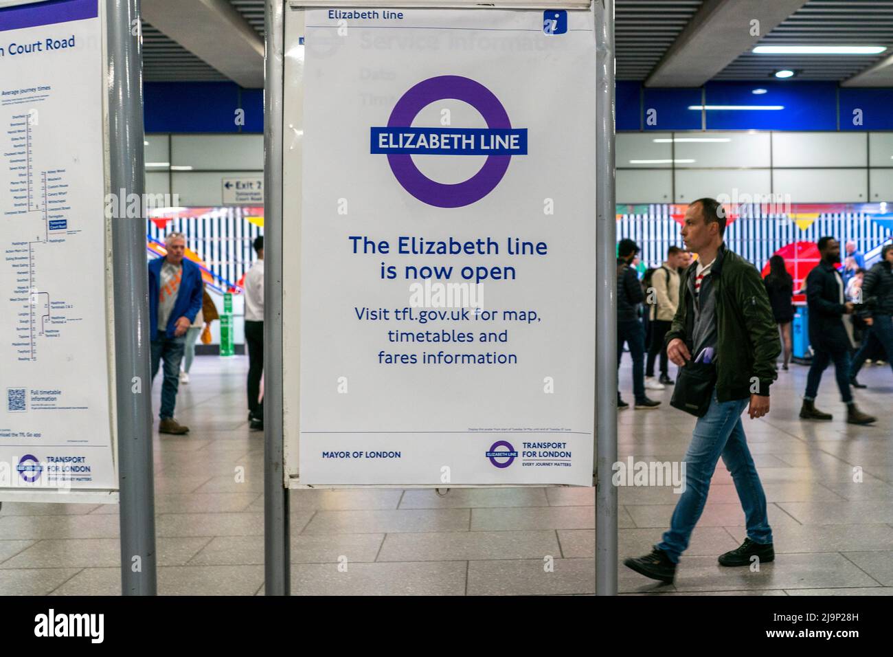 Launch Of Elizabeth Line In London Passengers travel along with the ...