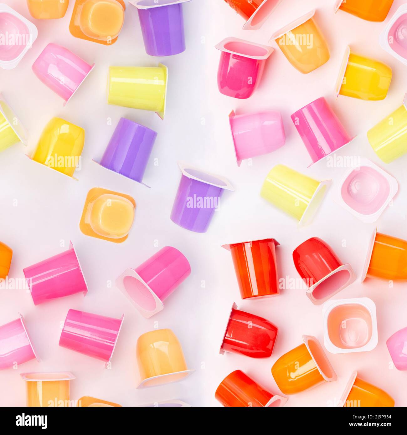 colorful plastic cup yogurt seamless pattern, a set of multi-color ...