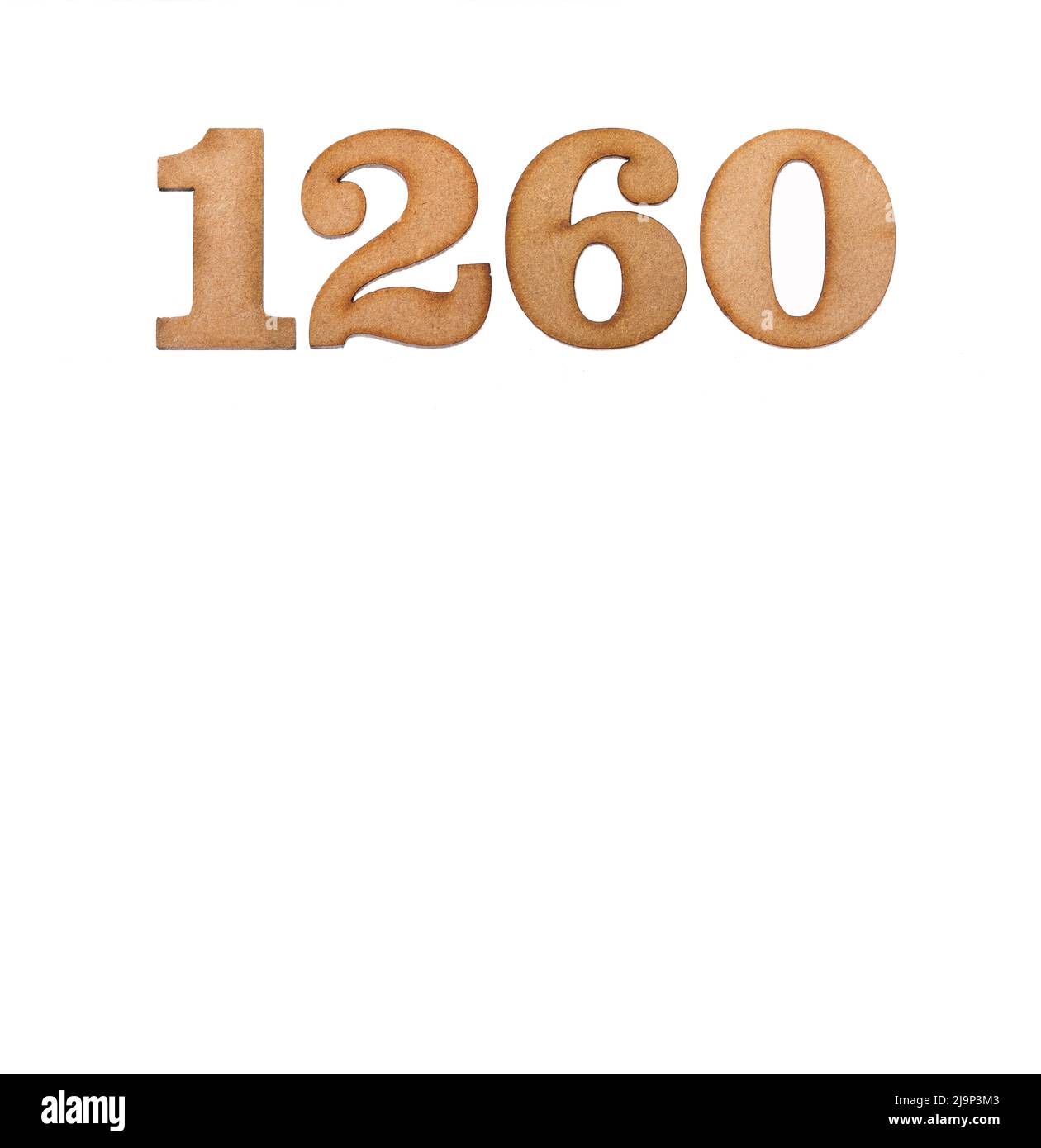 Number 1260 - Piece of wood isolated on white background Stock Photo ...