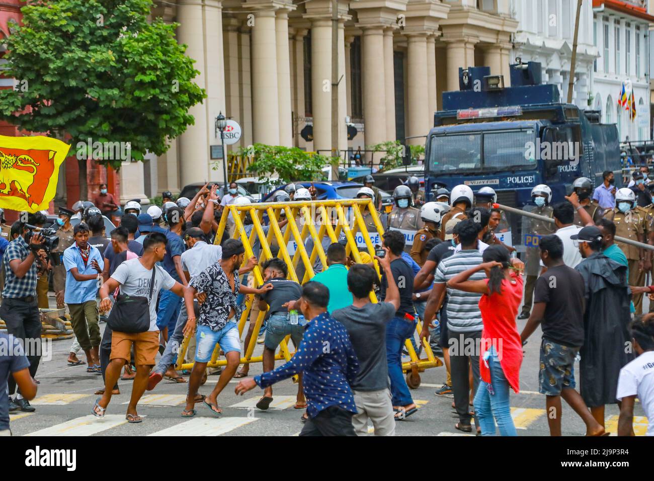 Sri Lanka. 24th May, 2022. A protest is being held outside the criminal ...