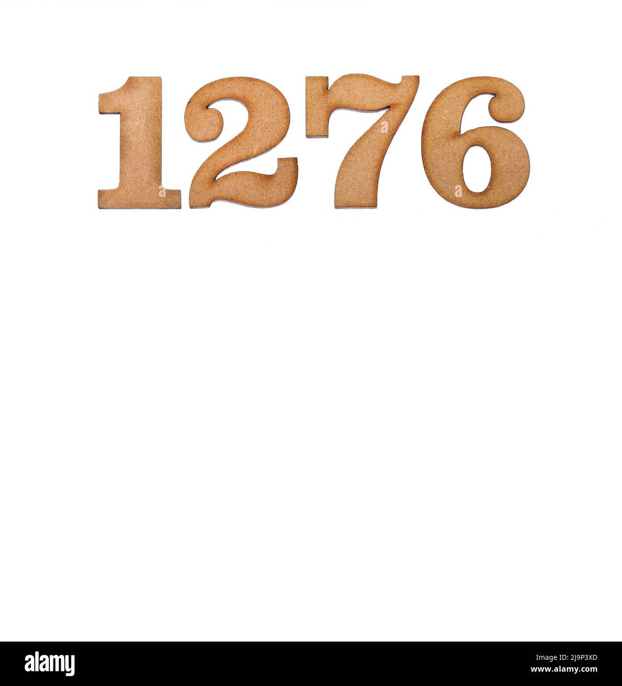 Number 1276 - Piece of wood isolated on white background Stock Photo ...