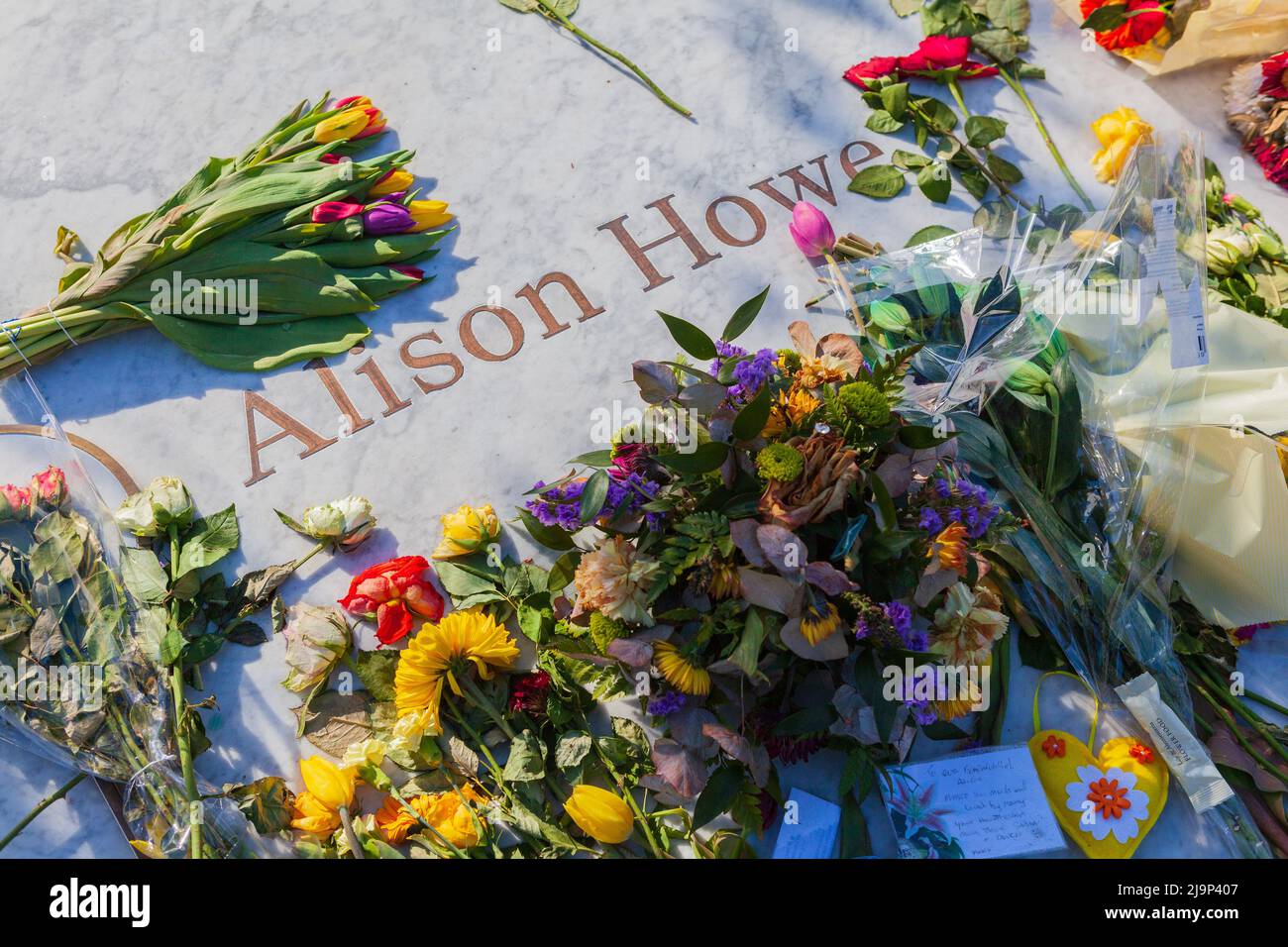 Individual memorial in tribute to the those who lost their lives at The ...