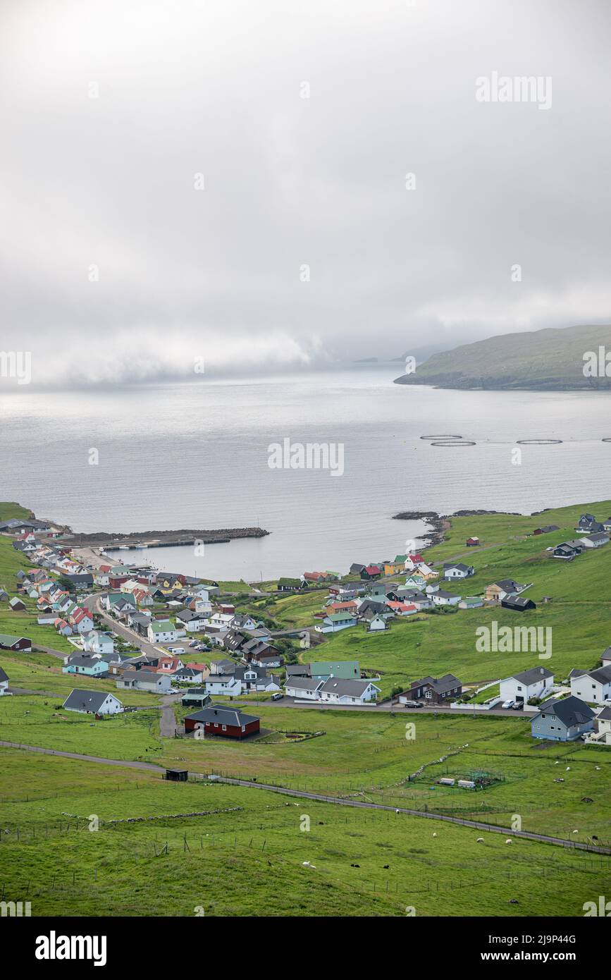 View of Porkeri village, Suduroy Island, Faroe Islands Stock Photo - Alamy