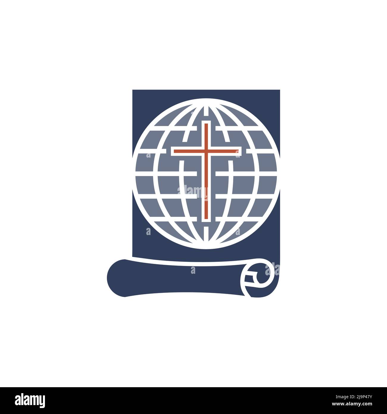 Christian illustration. The cross of Jesus Christ, the globe of the ...