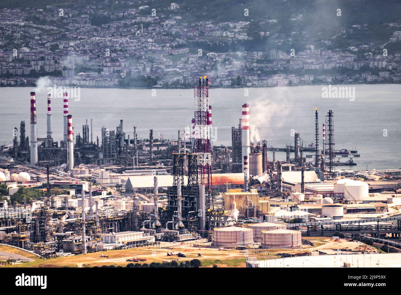 Turkey - May 19, 2022 : Tupras Izmit oil refinery, Tupras is Turkey's ...