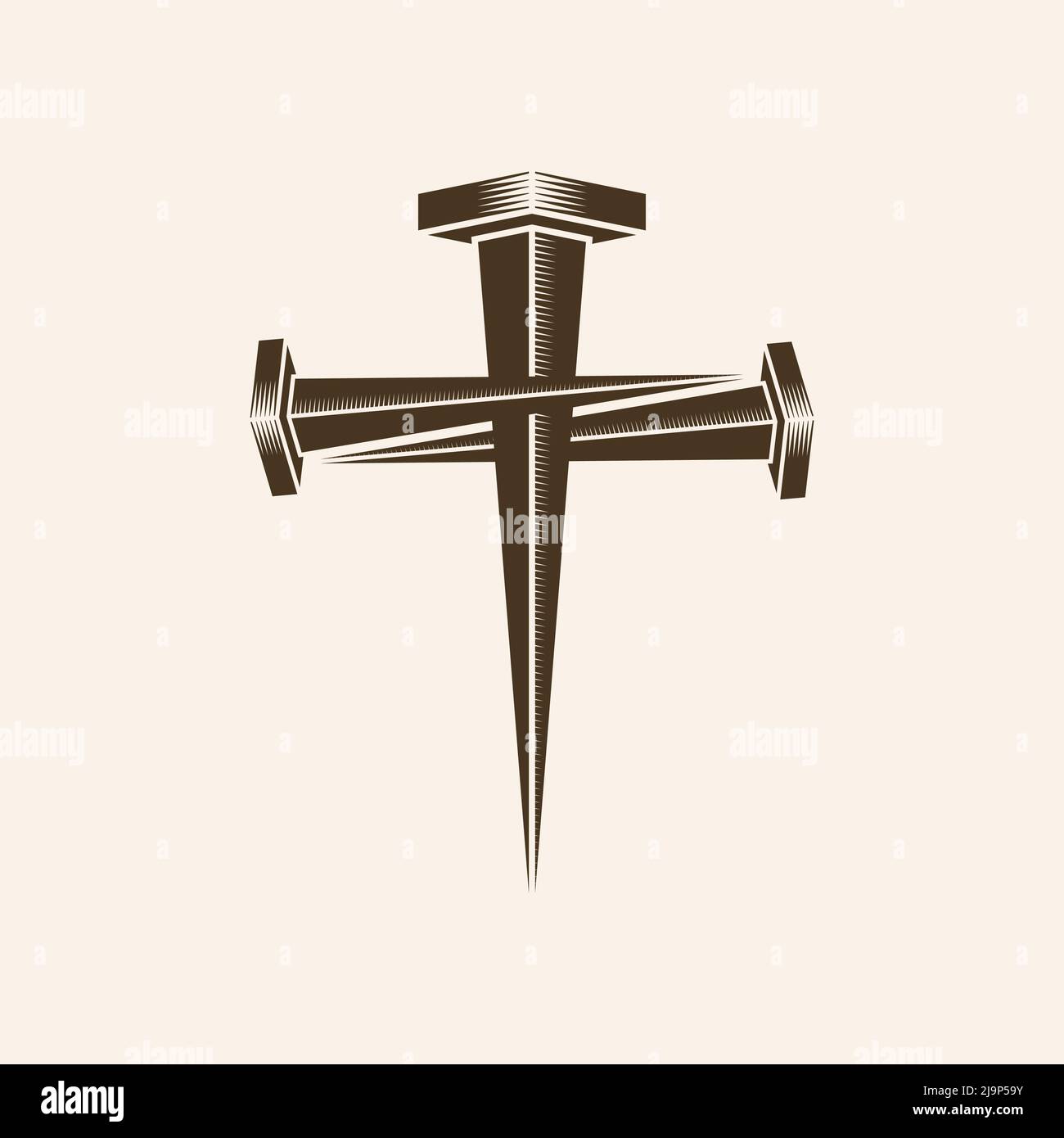Christian illustration. Cross from crucifixion nails Stock Vector Image ...