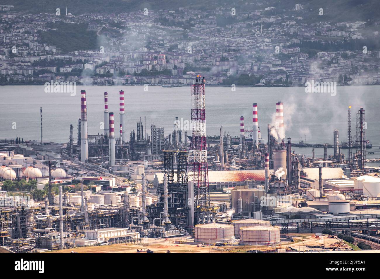 Turkey - May 19, 2022 : Tupras Izmit oil refinery, Tupras is Turkey's ...