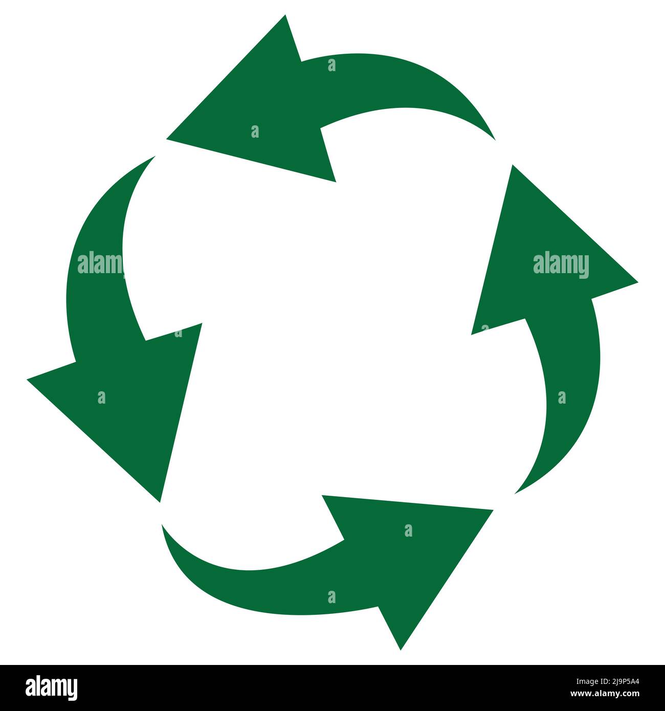 rotation or recycling arrows green color. on white background Stock ...